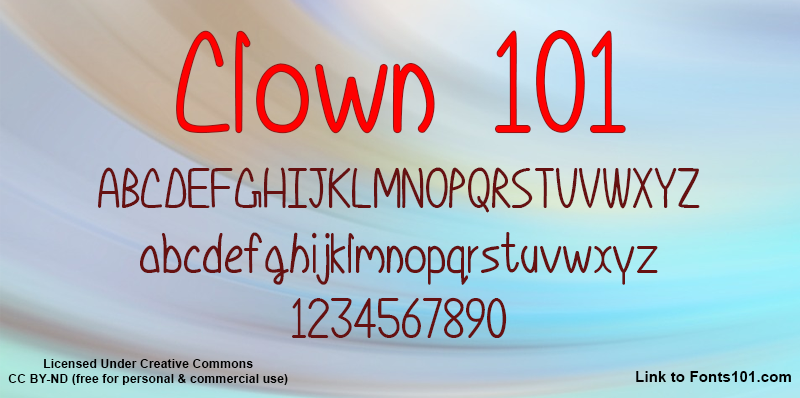 Download Clown 101 font | dafonttop.com