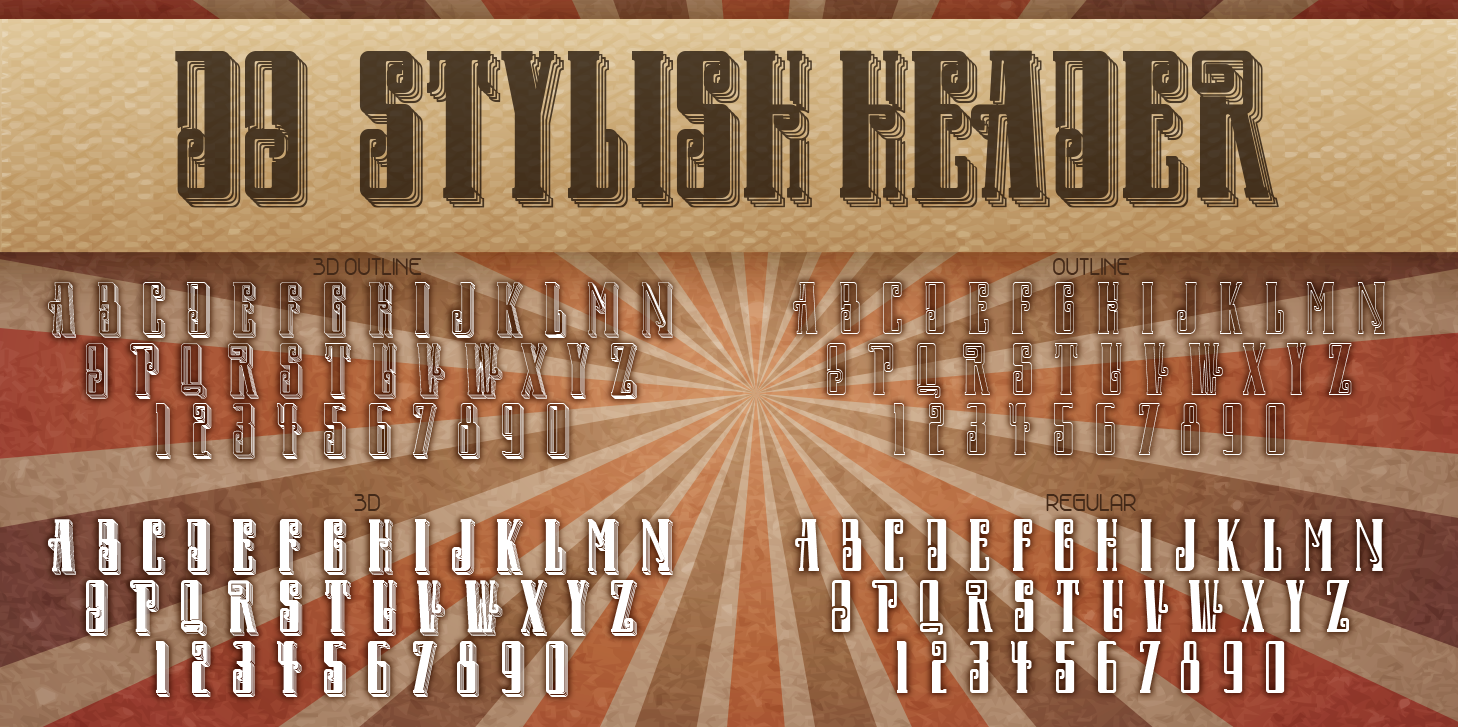 Download DO Stylish Header 3D Outline font | dafonttop.com