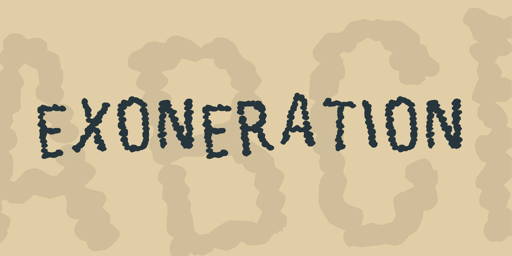 Download Exoneration font | dafonttop.com
