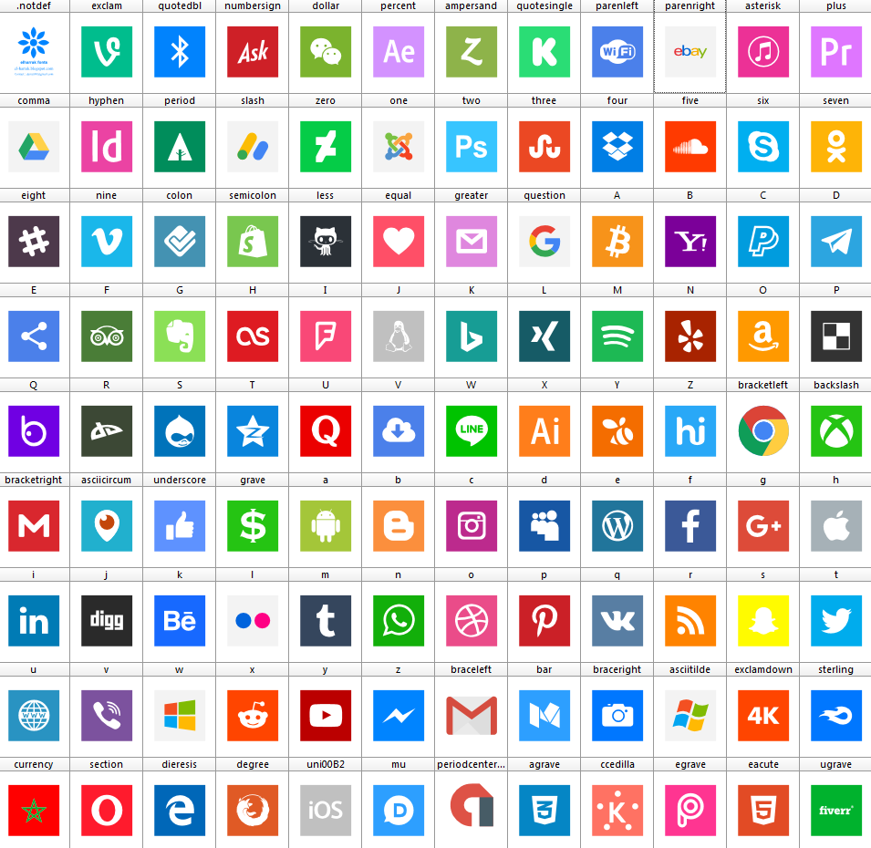 Download Font Social Colors font | dafonttop.com