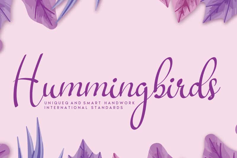 Download Hummingbirds font | dafonttop.com