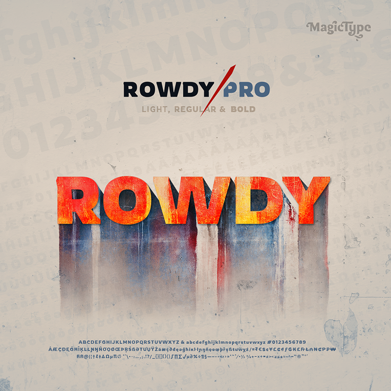 Download Rowdy font | dafonttop.com