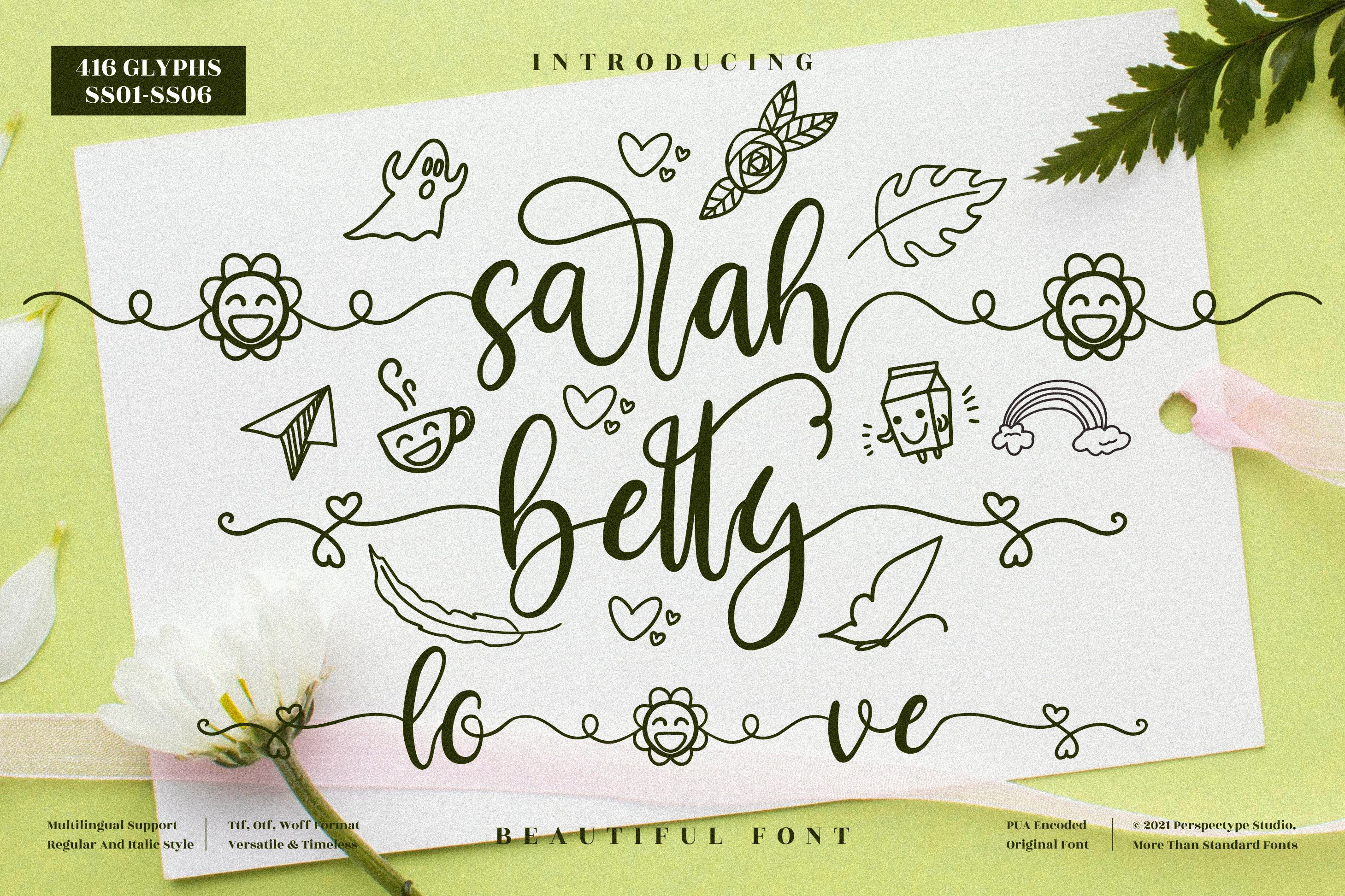 Download sarah betty font | dafonttop.com