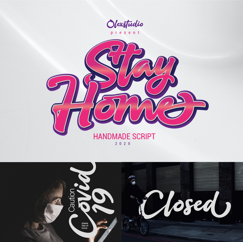 Download Stay Home Script_PERSONAL font | dafonttop.com