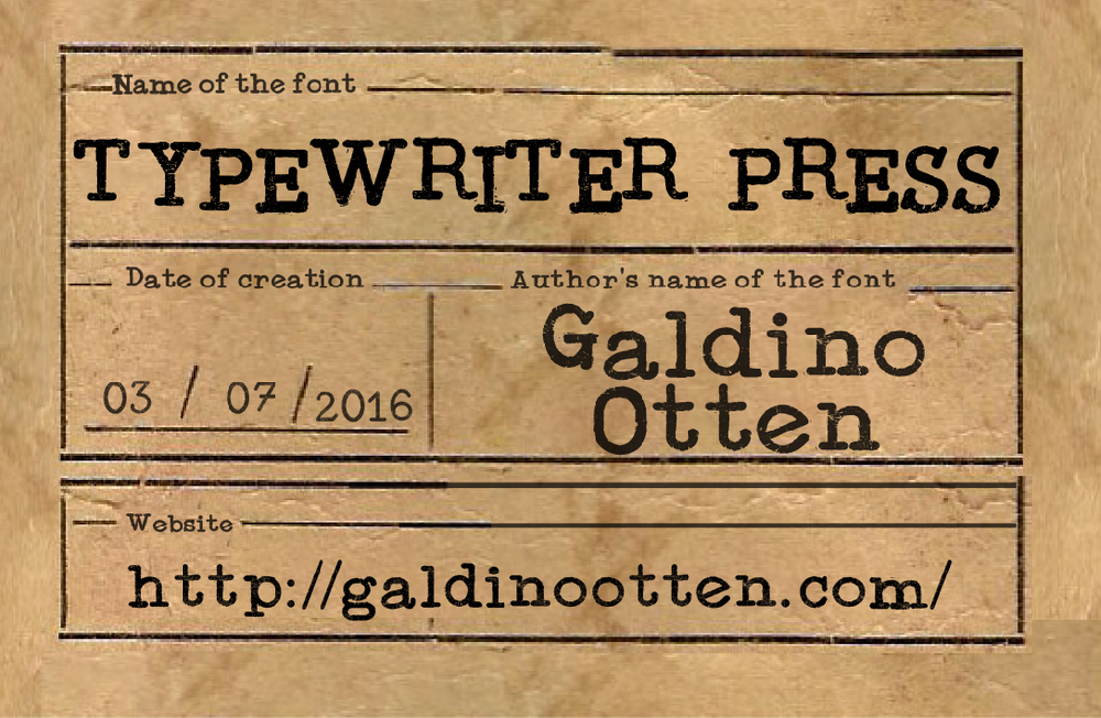 Download Typewriter Press font | dafonttop.com