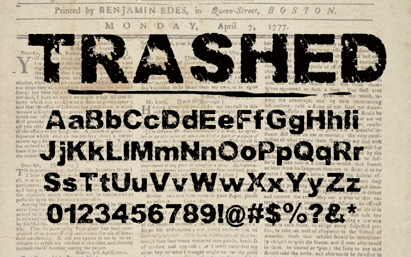 Download Trashed light font | dafonttop.com
