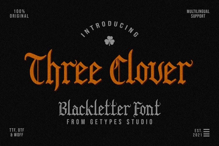 Download Three Clover font | dafonttop.com