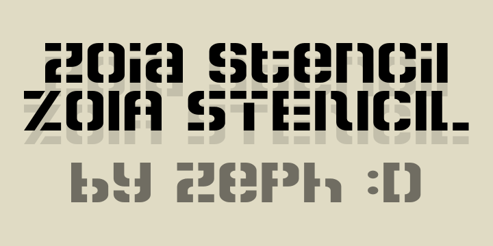 Download Zoia Stencil font | dafonttop.com